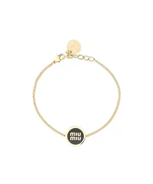 Miu Miu Logo Engraved Bracelet - Yellow