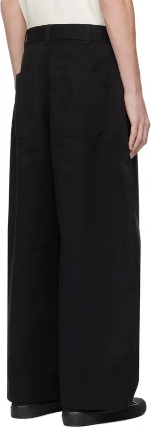 Studio Nicholson Sorte High-waisted Wide-leg Trousers - Black
