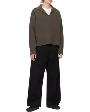 Studio Nicholson Sorte High-waisted Wide-leg Trousers - Black