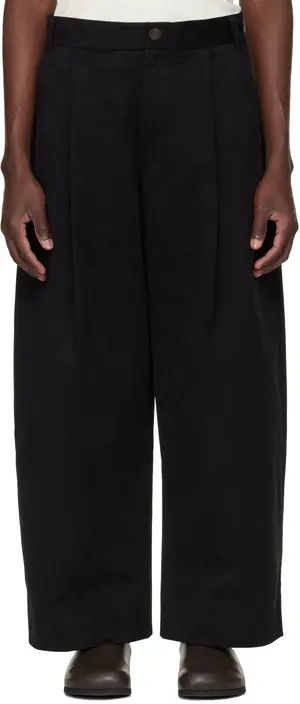 Studio Nicholson Sorte High-waisted Wide-leg Trousers