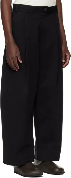 Studio Nicholson Sorte High-waisted Wide-leg Trousers