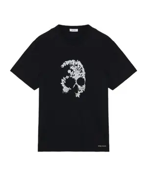 Alexander McQueen Lace Skull Crewneck T-shirt - Black