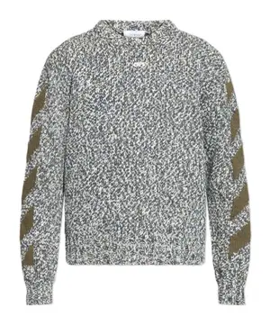 Off-White Diag Arrow Knit Sweater - Gray