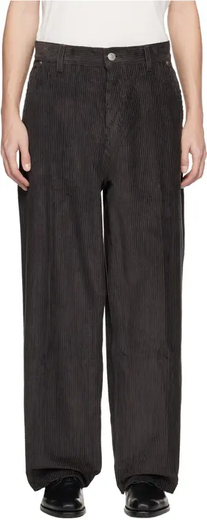 AMI Paris Wide-leg Corduroy Trousers
