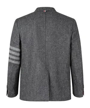 Thom Browne Stripe-detailed Single-breasted Tailored Blazer - Grey