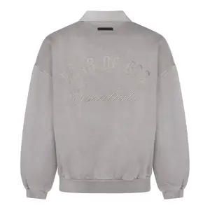 Fear Of God Logo Embroidered Classic Polo Sweatshirt - Gray