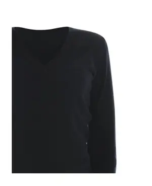 Emporio Armani V-neck Sweater With Button Detailing - Black