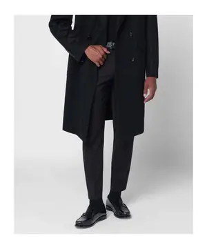 PT TORINO Wool Blend Flat Front Trousers