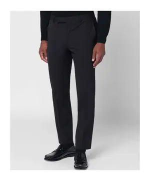 PT TORINO Wool Blend Flat Front Trousers