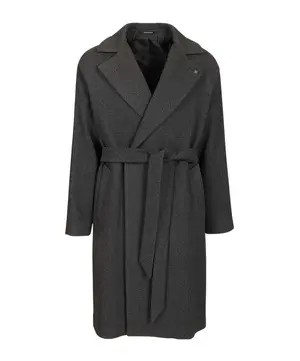 Tagliatore Belted Waist Hendricks Coat - Grey