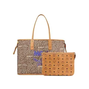 Mcm Large Liz Monogram-print Tote Bag - Brown