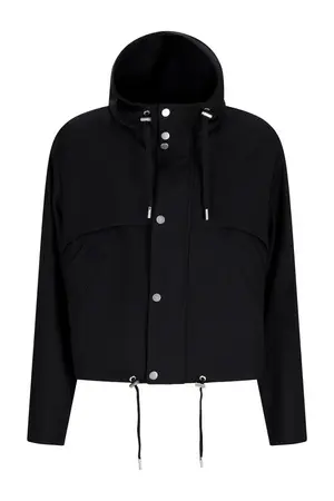 AMI Paris Drawstring Hooded Jacket - Black