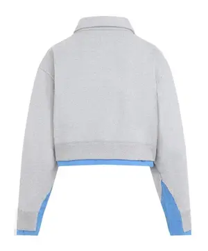 Miu Miu Cotton Fleece And Poplin Sweatshirt - Grey