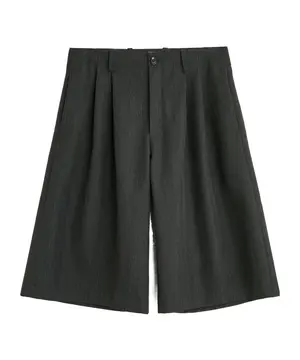 Our Legacy Split Pleated Pinstripe Capri Shorts