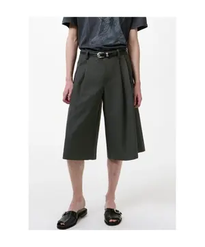Our Legacy Split Pleated Pinstripe Capri Shorts