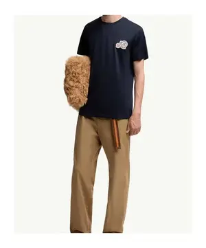 Moncler Logo Patch Crewneck T-shirt - Dark Blue