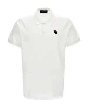 Dsquared2 Logo-embroidered Short Sleeved Polo Shirt - White