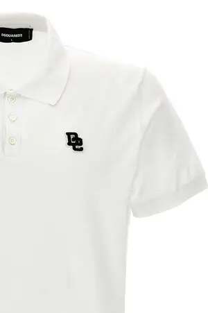 Dsquared2 Logo-embroidered Short Sleeved Polo Shirt - White