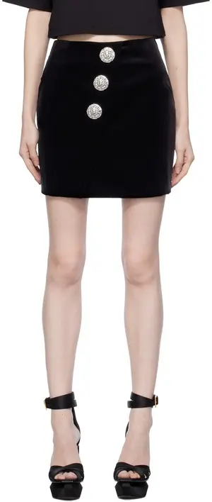 Balmain High-waisted Buttoned Mini Skirt