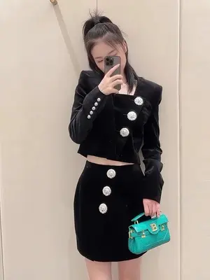 Balmain High-waisted Buttoned Mini Skirt