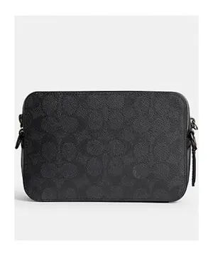 COACH Zipped Leather Messenger Bag - Black