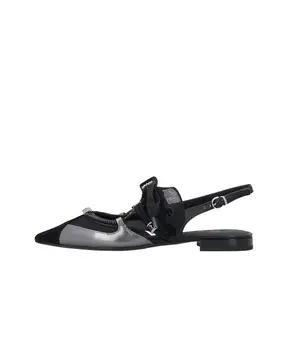 Pinko Bow Pointed Toe Slingback Pumps - Black