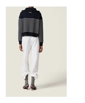 Miu Miu Striped Half-zip Knitted Jumper