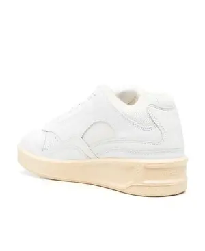 JIL SANDER Round Toe Lace-up Sneakers - White