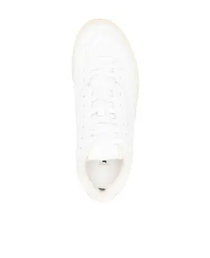 JIL SANDER Round Toe Lace-up Sneakers - White