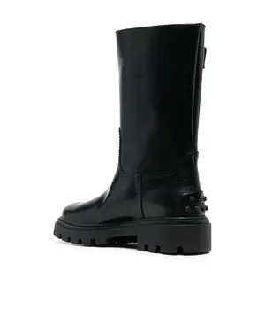 TOD'S Buckled Round Toe Boots - Black
