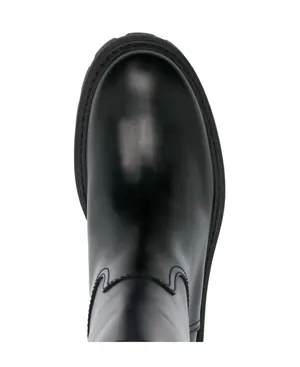 TOD'S Buckled Round Toe Boots - Black