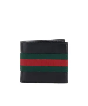 Gucci Web Trademark Bi-fold Wallet - Black