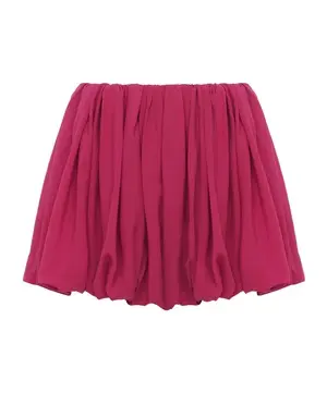 Chloé Chloe Silk Charmeuse Gathered Mini Bloomer Shorts Divine Red