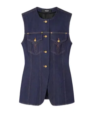 Versace Button-up Denim Gilet