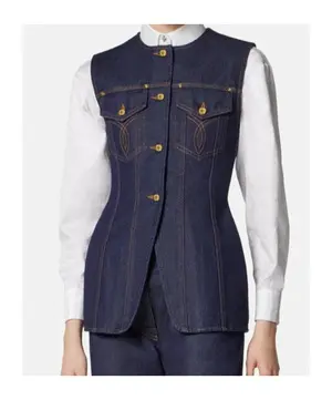 Versace Button-up Denim Gilet