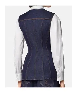 Versace Button-up Denim Gilet