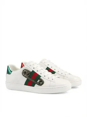Gucci Embellished Safety Pin Sneakers