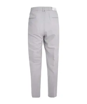 Eleventy Drawstring Tapered Trousers With Belt Buckle Detail - Gray