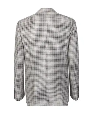 LARDINI Single-breasted Checked Blazer - Gray