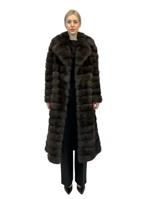 LISKA Long-sleeved Fur Coat - Black
