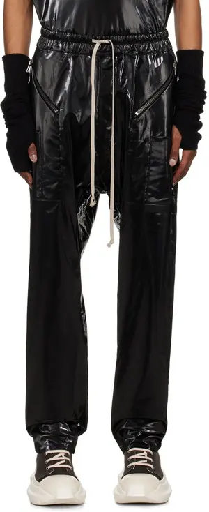 Rick Owens Glossy Finish Drop-crotch Trousers