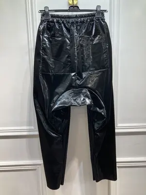 Rick Owens Glossy Finish Drop-crotch Trousers