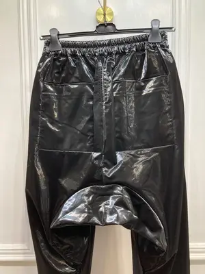 Rick Owens Glossy Finish Drop-crotch Trousers