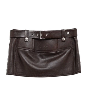 Gucci Leather Mini Skirt With Belt