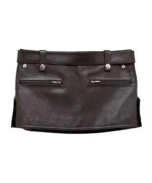 Gucci Leather Mini Skirt With Belt