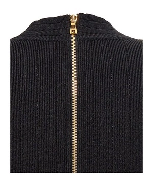 Balmain Button Embellished Knitted Dress - Black
