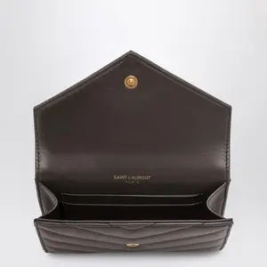 Saint Laurent Cassandre Matelassé Small Envelope Wallet - Black