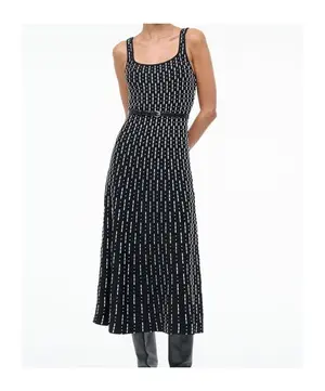 Staud Ellison Square Neck Knit Dress