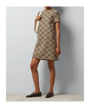 Gucci Gg Striped Crewneck Dress