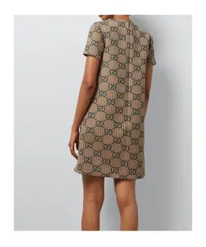 Gucci Gg Striped Crewneck Dress